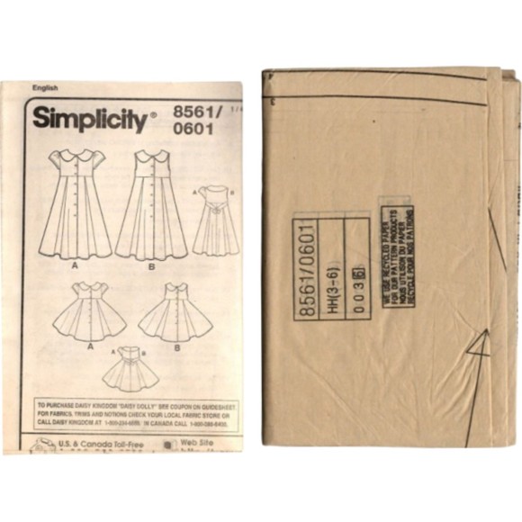 Simplicity | Office | Vintage 998 Simplicity 601 Girls 18 Doll Dresses ...